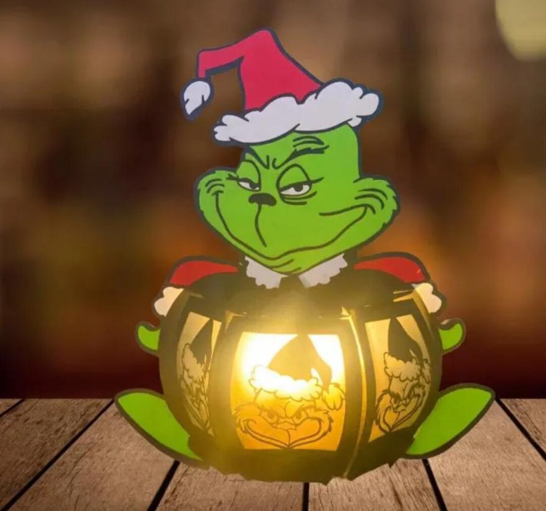 Cartoon Christmas Lantern Svg, Funny Lantern Shadow Box Svg, Christmas ...