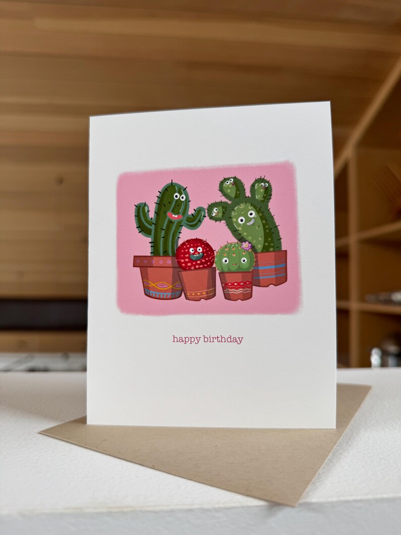 Cacti Happy Birthday Card, Birthday Cacti, Cactus Greeting Card ...