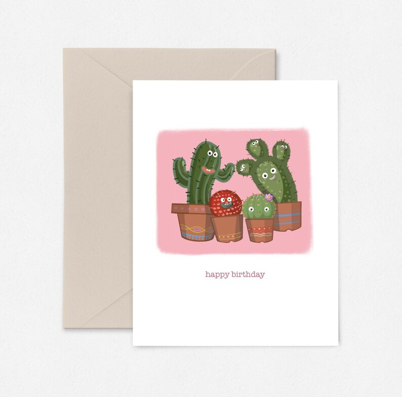 Cacti Happy Birthday Card, Birthday Cacti, Cactus Greeting Card ...