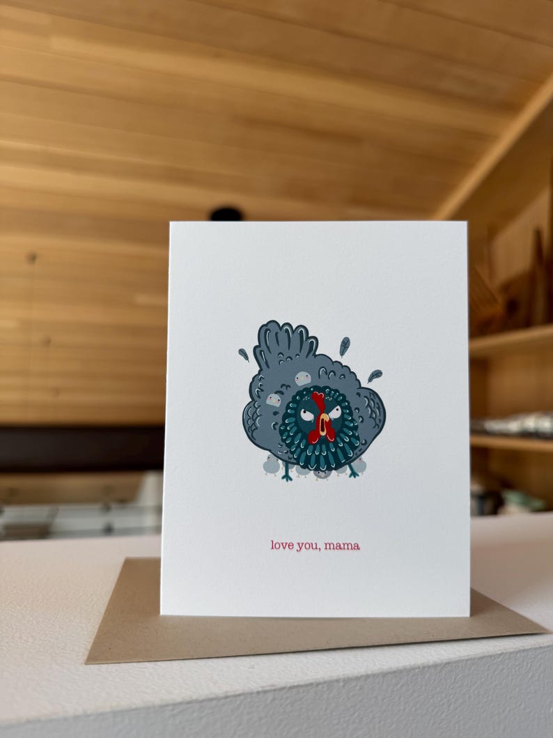 Love You Mama, Mother’s Day Card, Thank You Mom, Mother Hen Card, Funny ...