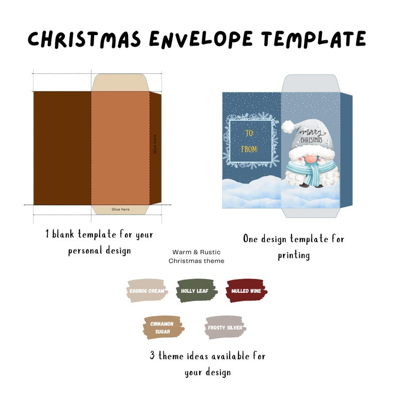 Editable Christmas Envelope Template - Festive Holiday Design via Canva ...
