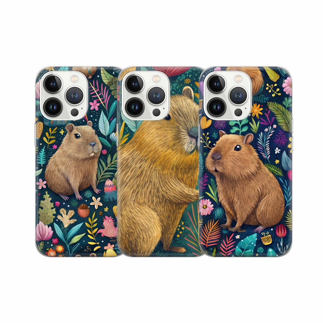 Capybara Phone Case Capibara Cover for iPhone 16 Pro, 15, 14, 13, 12 ...