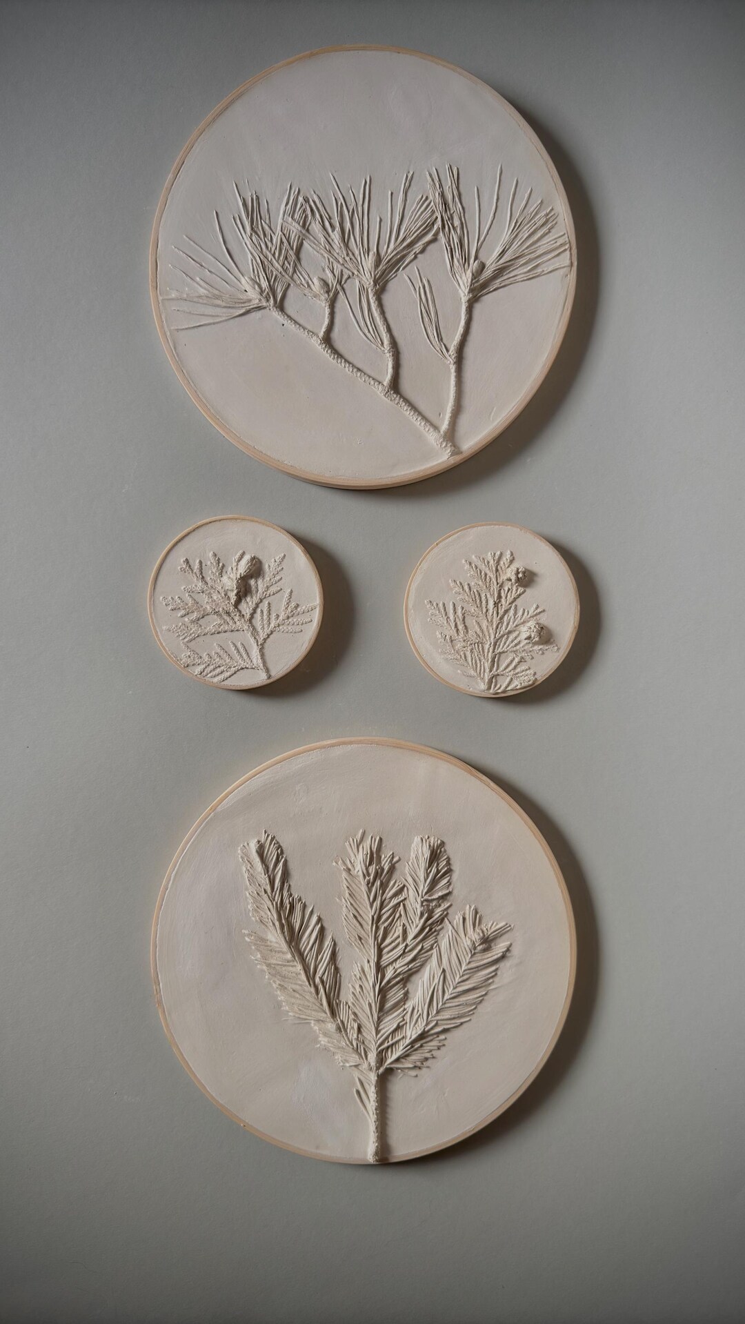 CONIFEROUS | Botanical Bas-relief Wall Art | Handmade Nature-inspired ...
