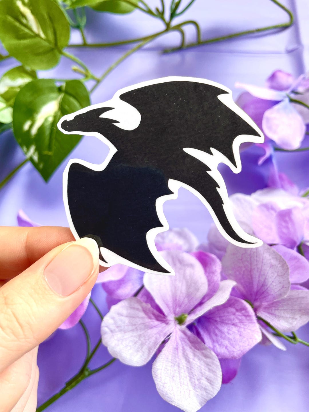 Flying Black Dragon Vinyl Matte Sticker | Black Dragon Sticker ...