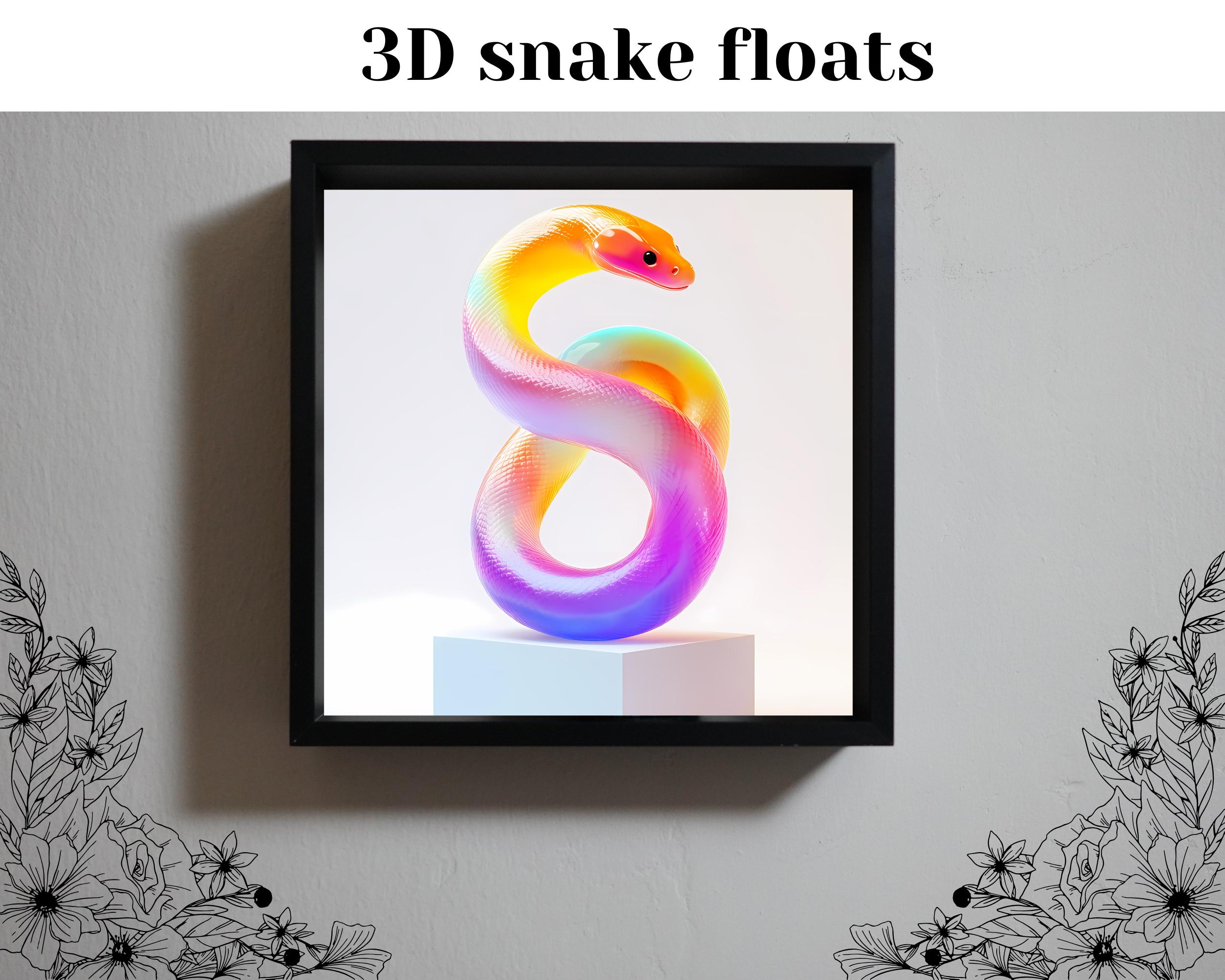 Digital 3d Snake Floats, Articulated Rattlesnake, Unique 3d Printed ...