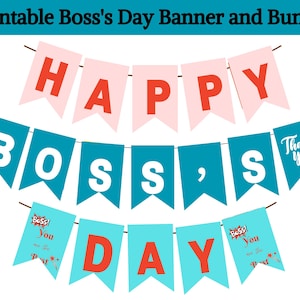 Printable Boss's Day Banner and Bundle, Boss Appreciation Day Decor ...