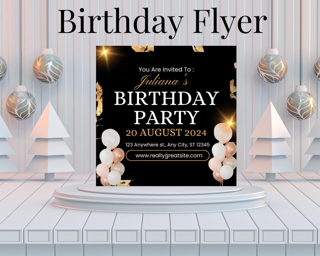 Editable Birthday Flyer Invitation Template, Birthday Invite Template ...