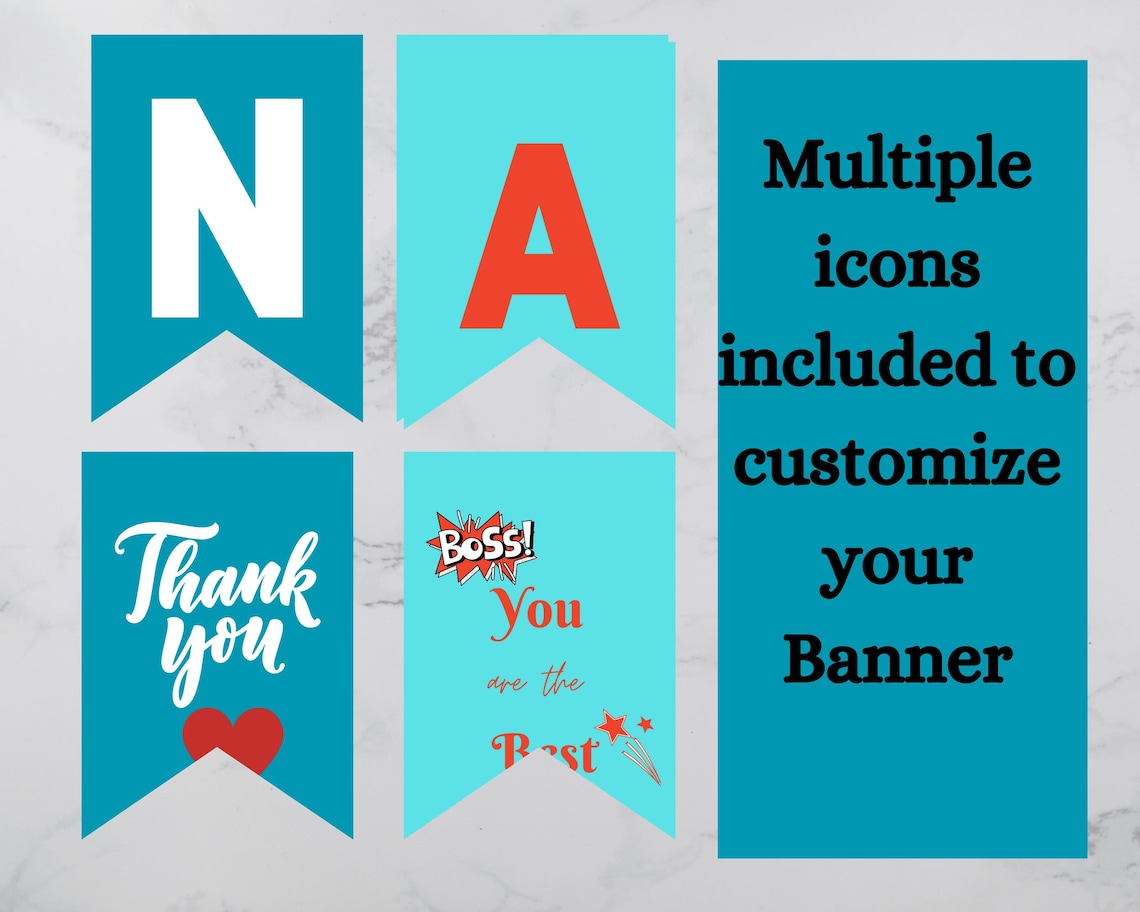 Printable Boss's Day Banner Bundle: Editable Office Decor (digital ...