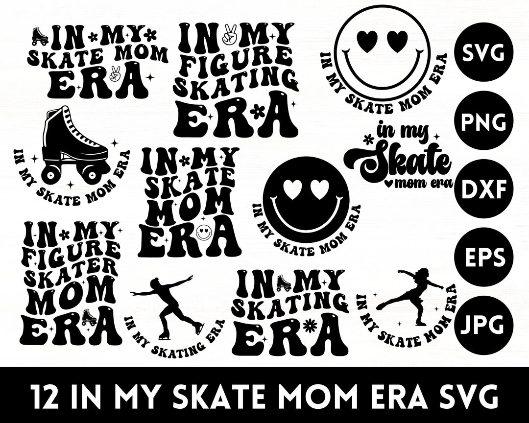 Skating Mom Era SVG Bundle: Skating Lover Cricut Cut File (digital ...