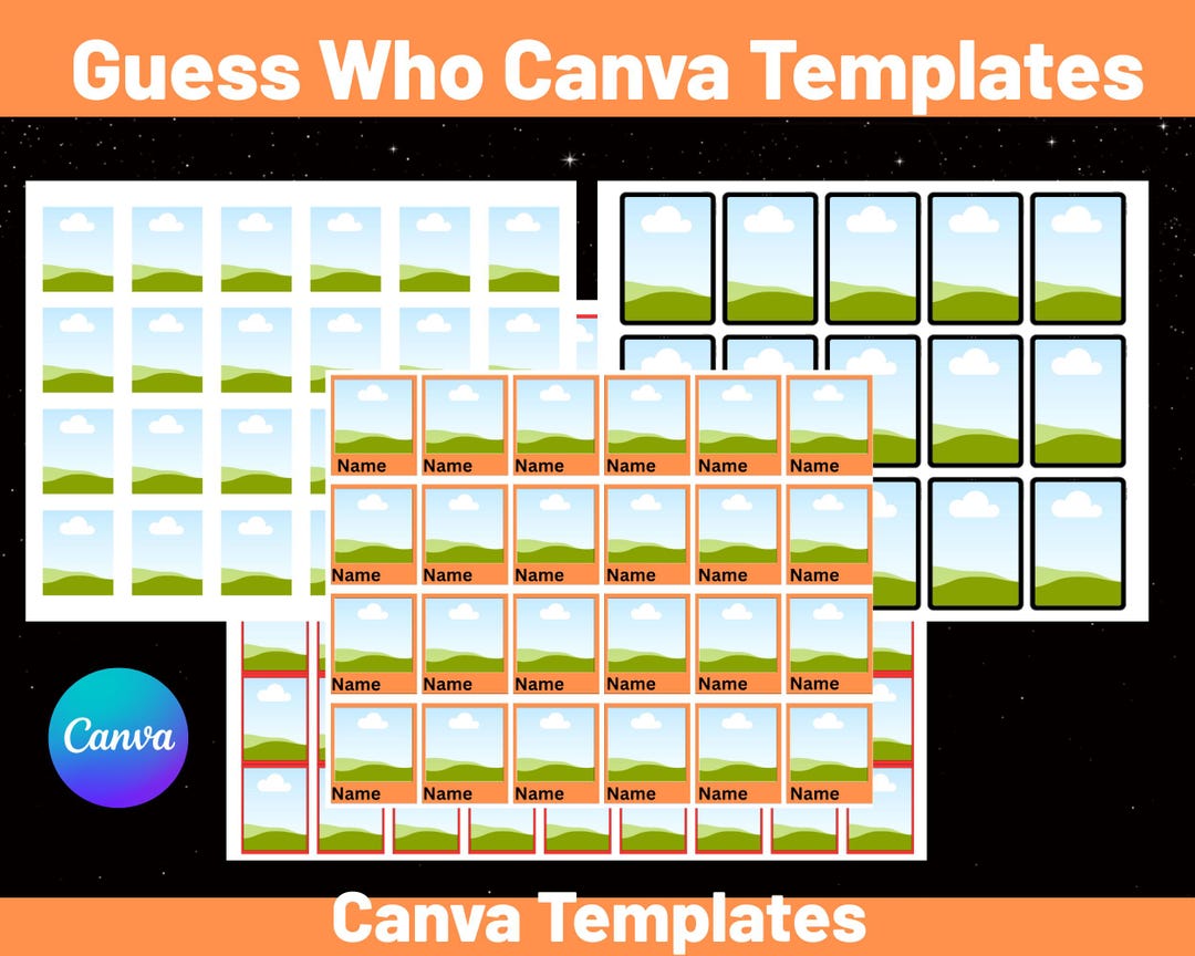 Editable Guess Who Canva Templates: Custom Printable Game (digital ...
