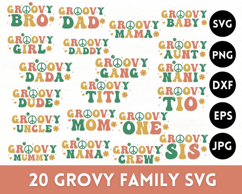 Groovy Family Svg Bundle,groovy Family Png,groovy Dad Svg, Groovy ...