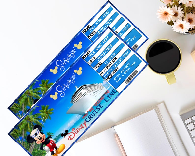 Personalized Disney Cruise Trip Gift Tickets, Mickey Cruise Ticket ...