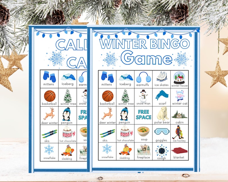 Digital Winter Bingo Game, Family Game Night, Winter Bingo Card ...