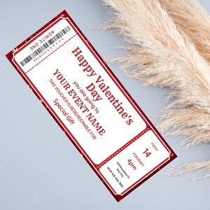 Printable Valentine's Day Ticket: Surprise Gift, Event Voucher (digital ...