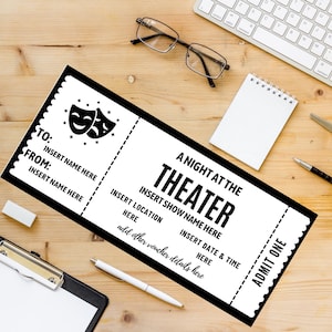 Personalized Theatre Ticket, Custom Surprise Broadway Ticket, Custom ...