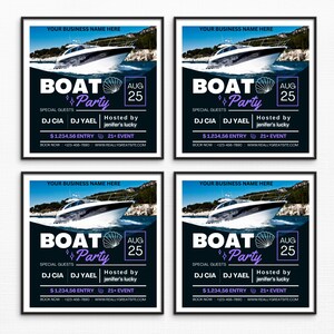 Editable Boat Party Flyer: Summer Event Canva Template (instant ...