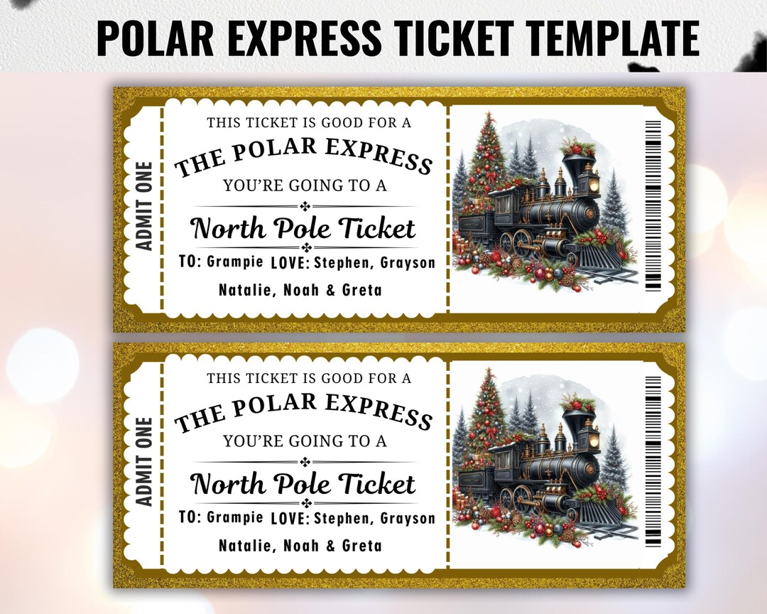 Polar Express Ticket – Christmas Ticket & Holiday Ticket Printable ...