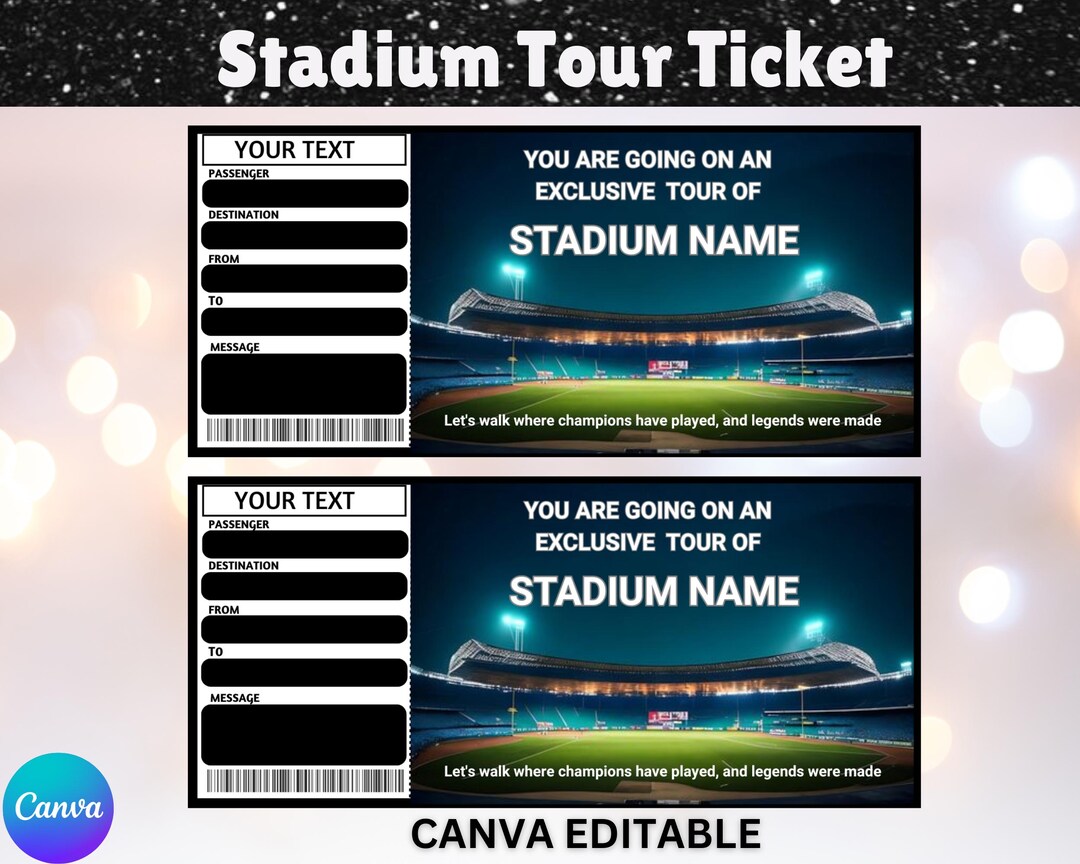 Customizable Stadium Tour Ticket: Sports Event Surprise (digital ...