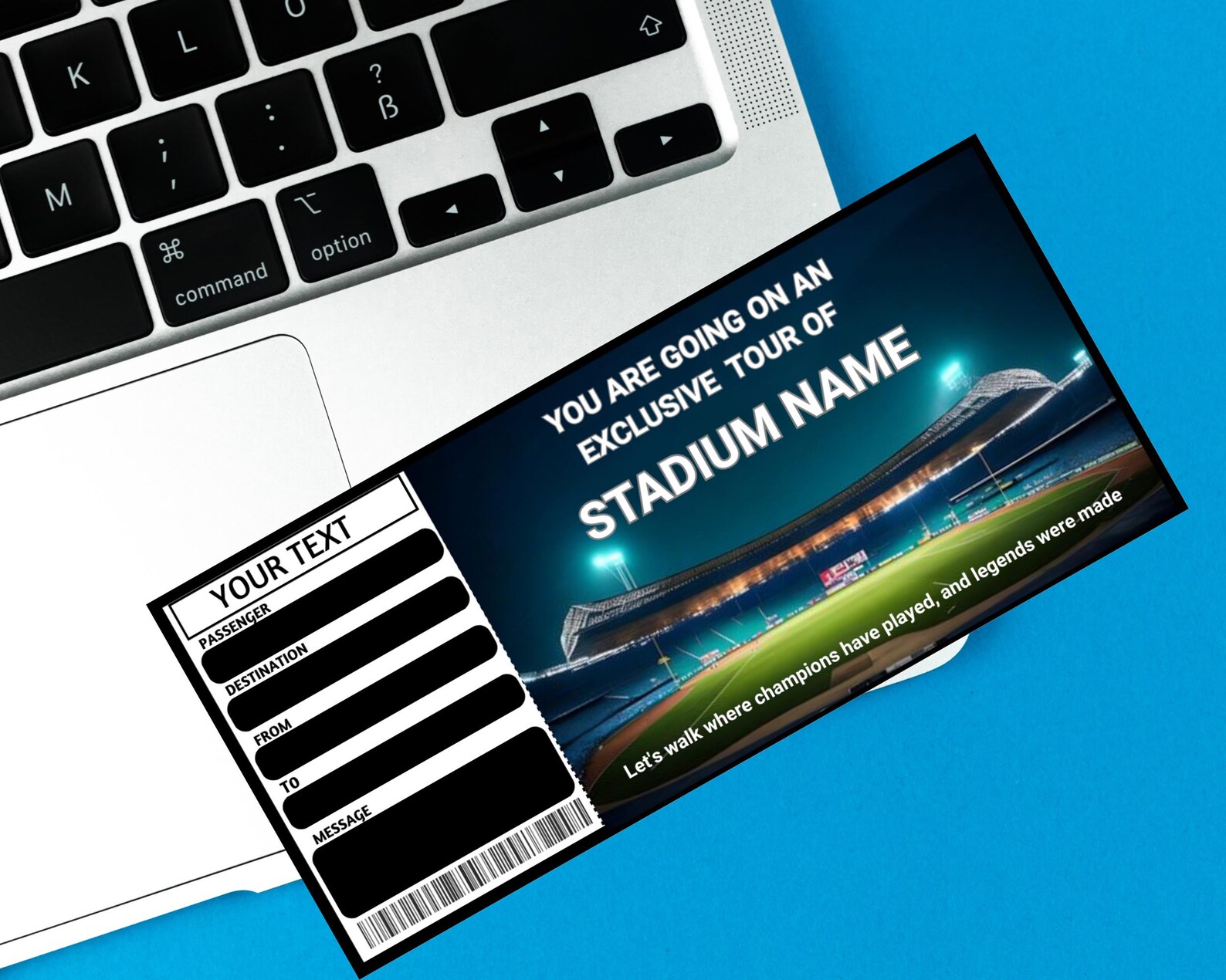 Customizable Stadium Tour Ticket: Sports Event Surprise (digital ...