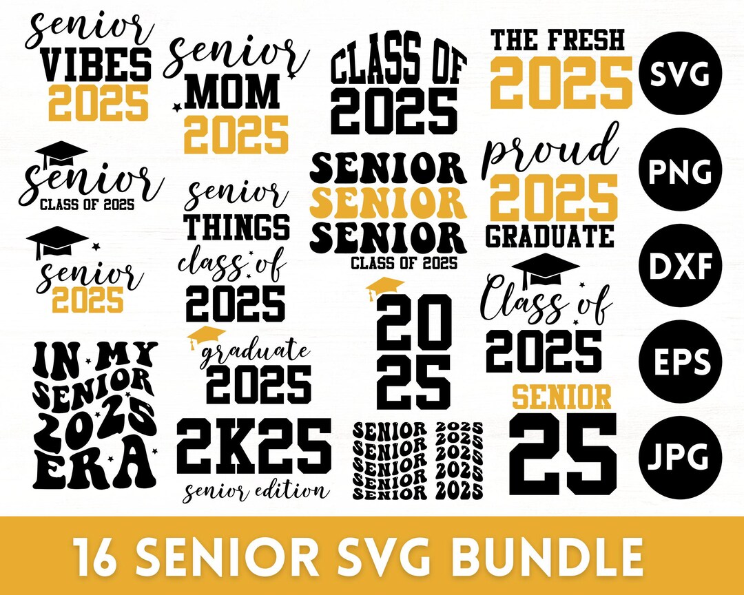 Senior 2025 Svg Bundle, Senior 2025 Svg, Senior 2025 Shirt Svg, Class ...