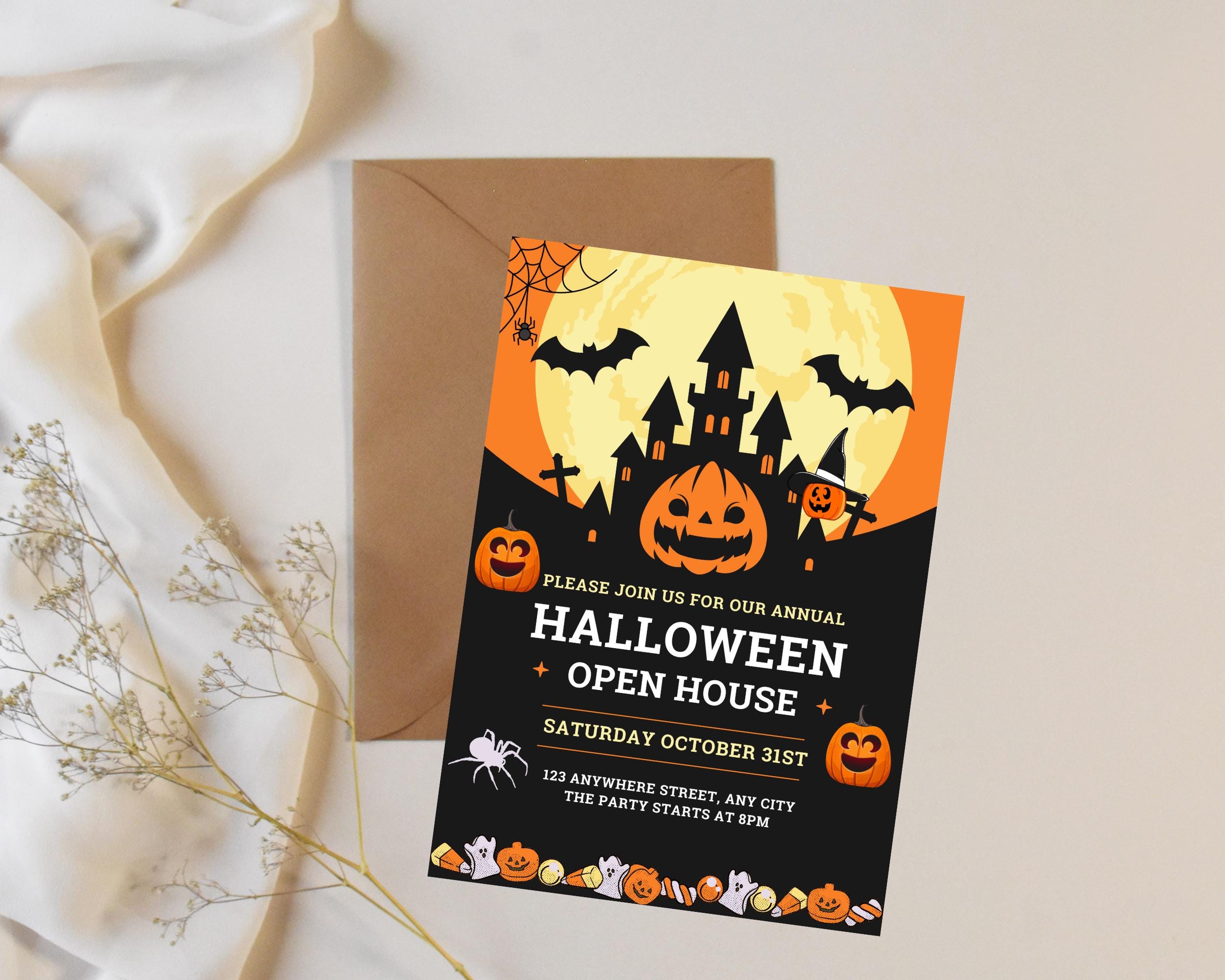 Halloween Open House Invitation, Personalized Halloween Real Estate ...