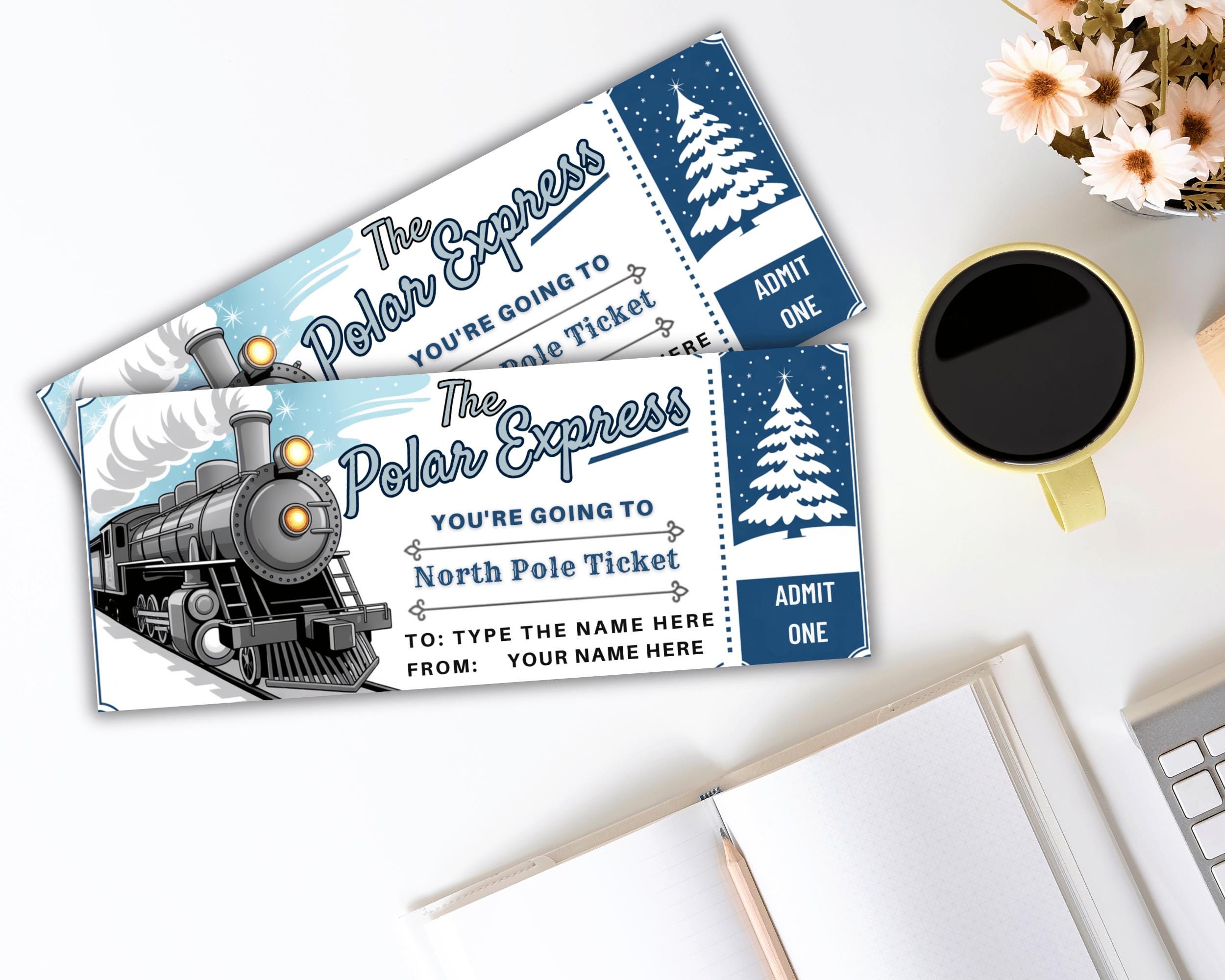 Polar Express Ticket Template – Christmas Ticket & Magic Train Golden ...