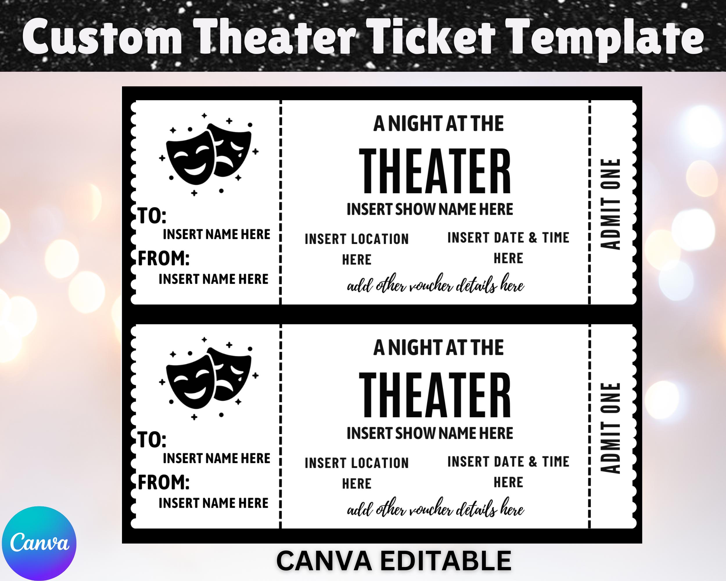 Personalized Theatre Ticket, Custom Surprise Broadway Ticket, Custom ...
