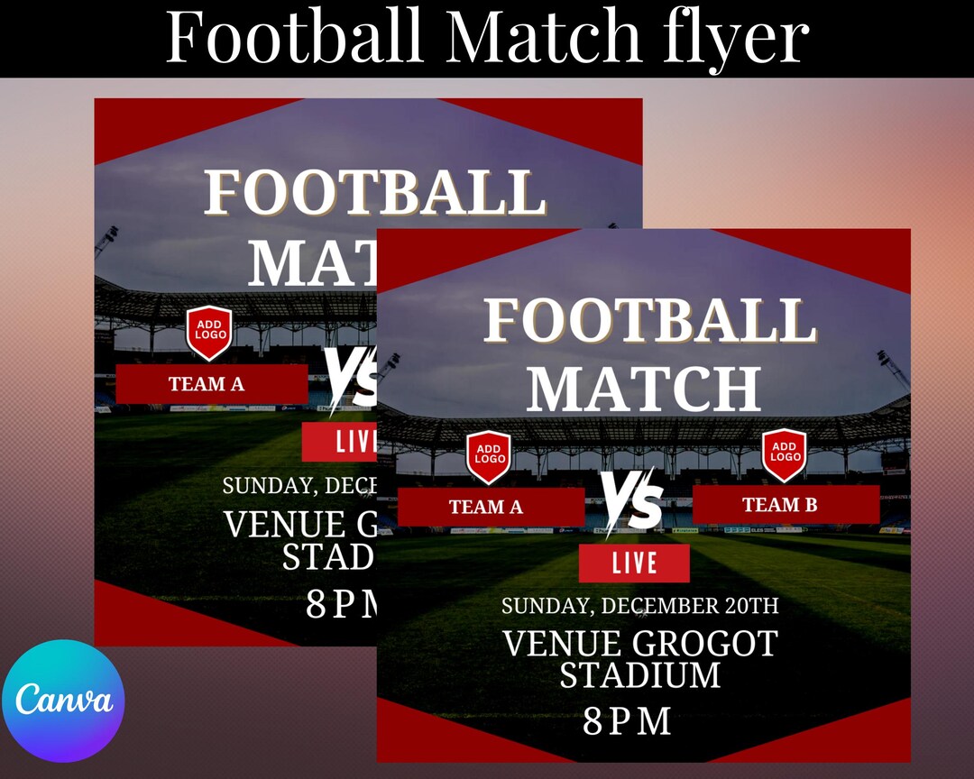 Football Match Flyer Template: Sport Game Party Invitation (canva ...