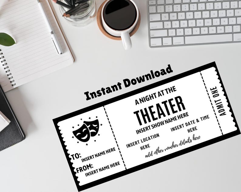 Personalized Theatre Ticket, Custom Surprise Broadway Ticket, Custom ...