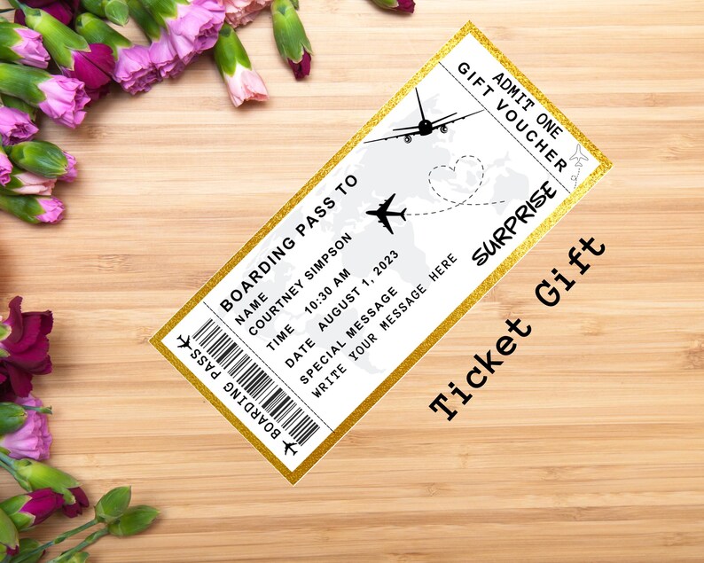 Boarding Pass Surprise Ticket, Surprise Trip Reveal, Surprise Trip ...