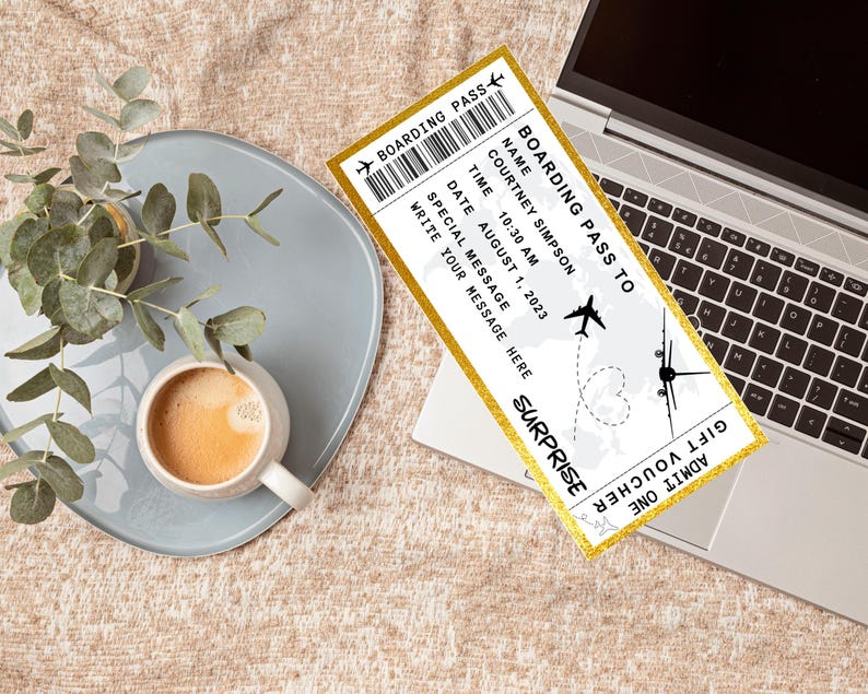 Boarding Pass Surprise Ticket, Surprise Trip Reveal, Surprise Trip ...