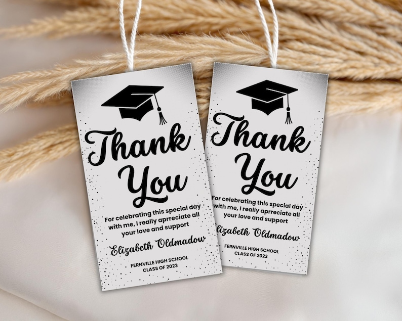 Editable Graduation Favor Tags Template, Personalized Graduation Tags ...