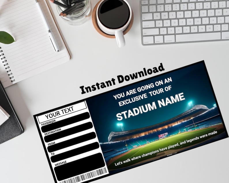 Customizable Stadium Tour Ticket: Sports Event Surprise (digital ...