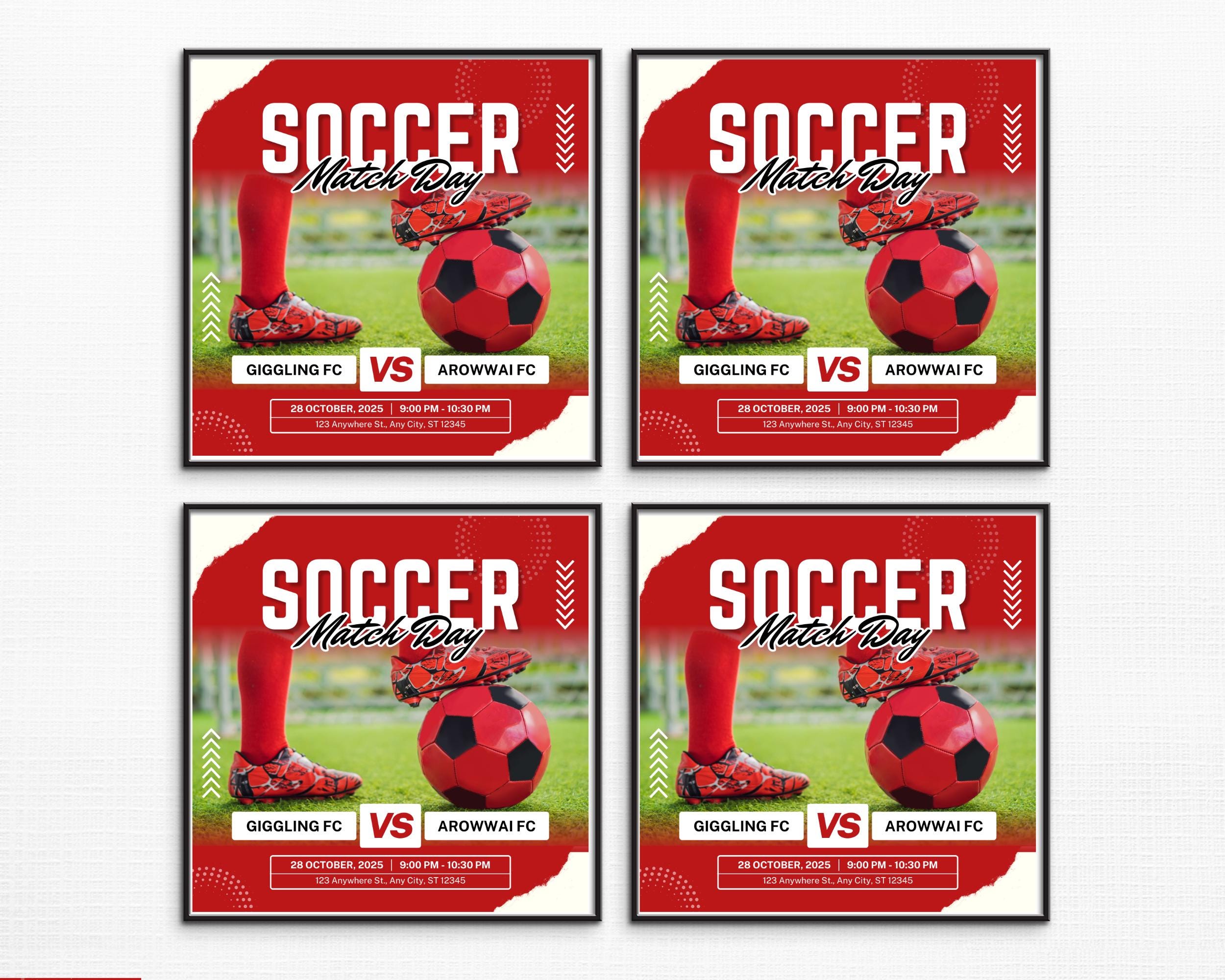 Editable Soccer Party Flyer: Game Day Canva Template (instant Download ...