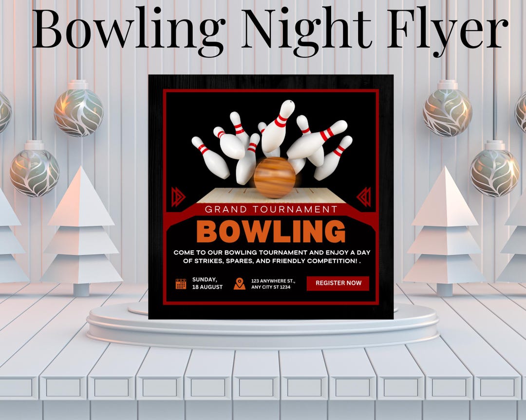 Personalized Bowling Night Flyer, Bowling Party Flyer, Event Flyer ...