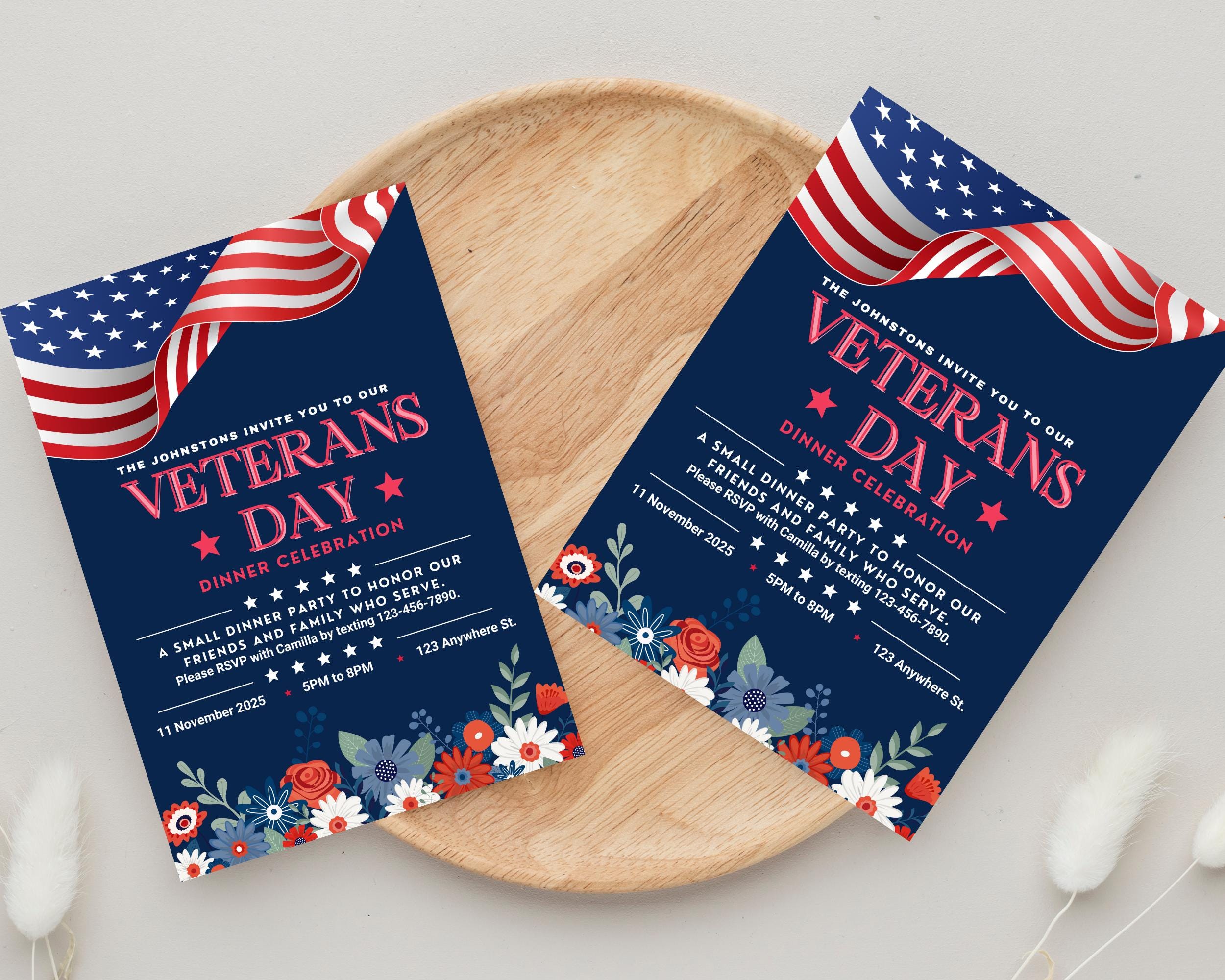 Editable Veterans Invitation Template, Animated Invitation Party ...