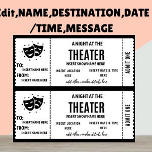 Personalized Theatre Ticket, Custom Surprise Broadway Ticket, Custom ...