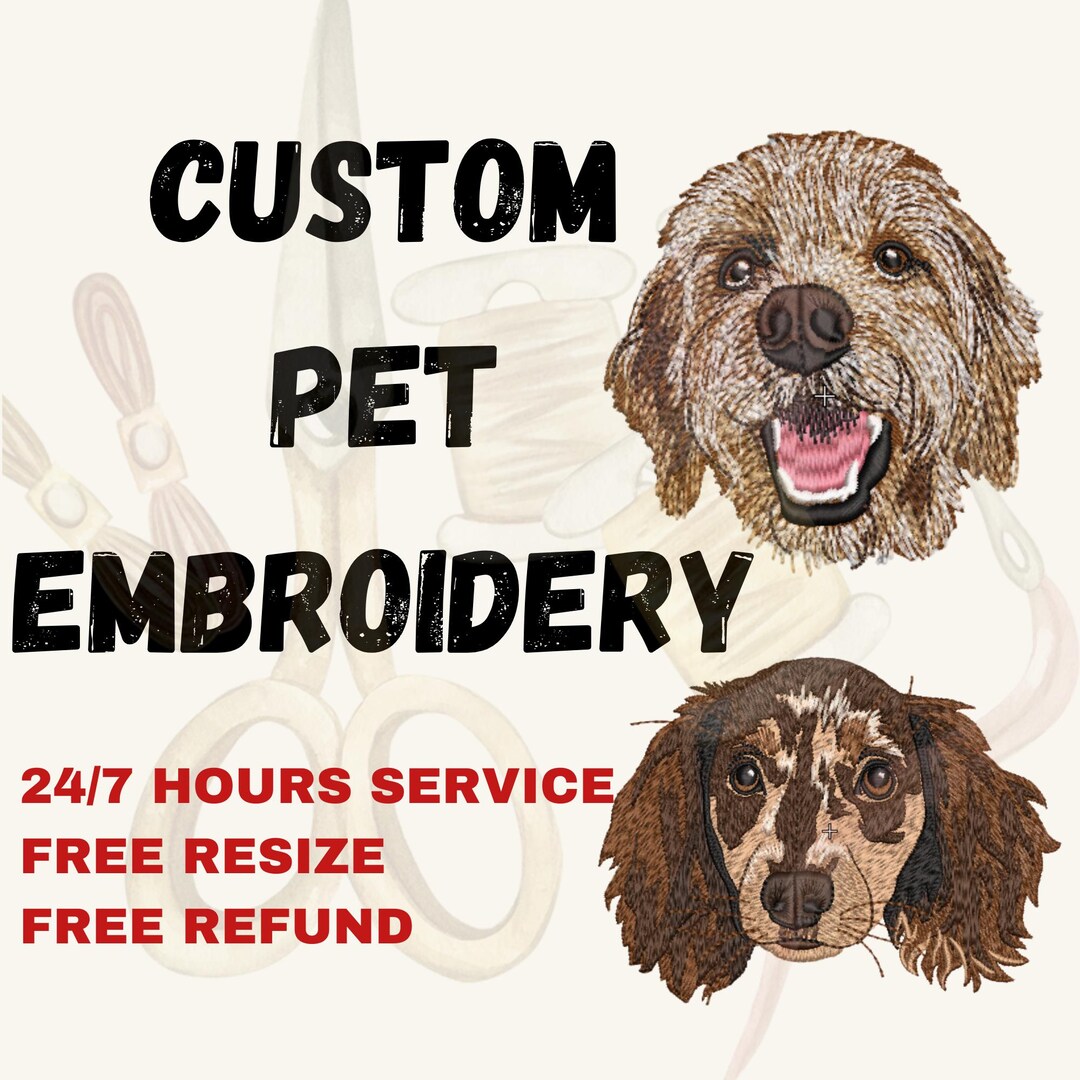 Custom Pet Embroidery DST Files, Dog Logo, Custom Digitizing Services ...