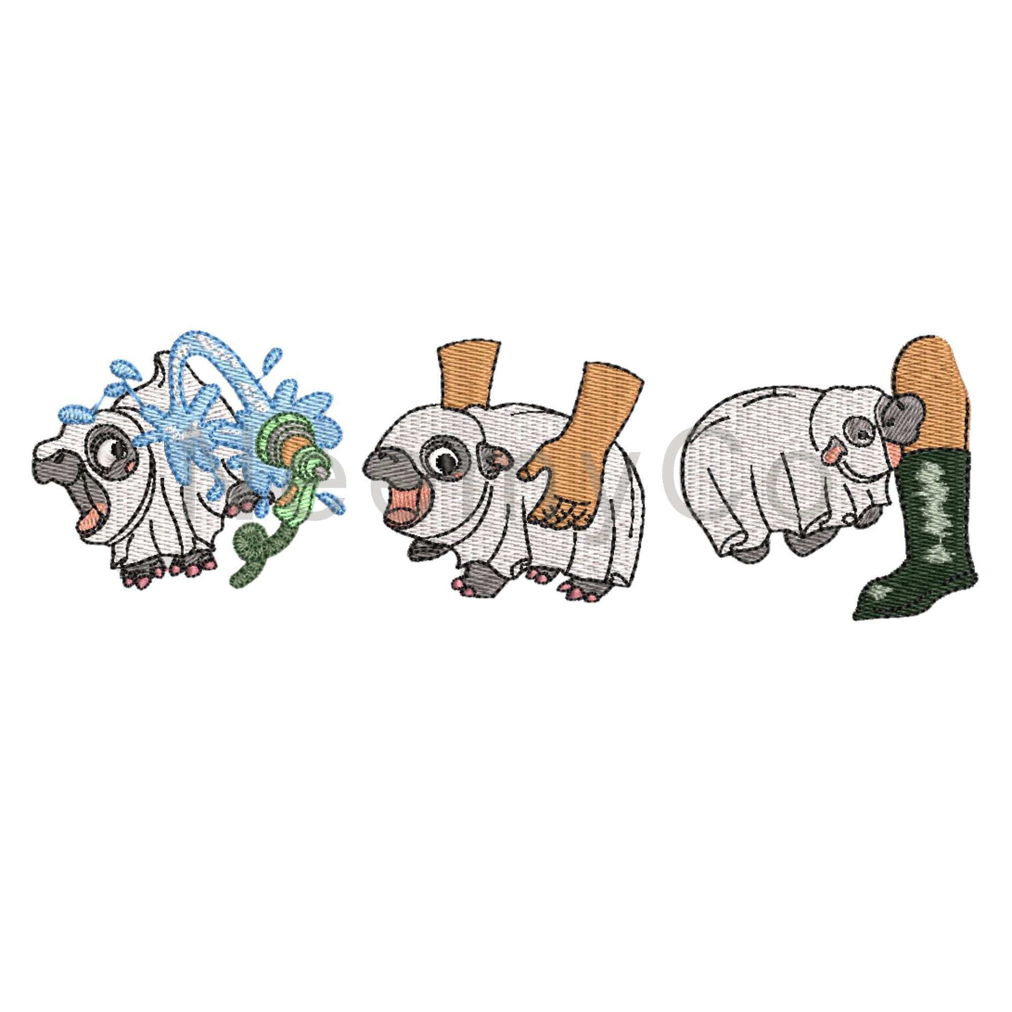 Moo Deng Embroidery Design, Moo Deng 2024 Embroidery File, Embroidery ...