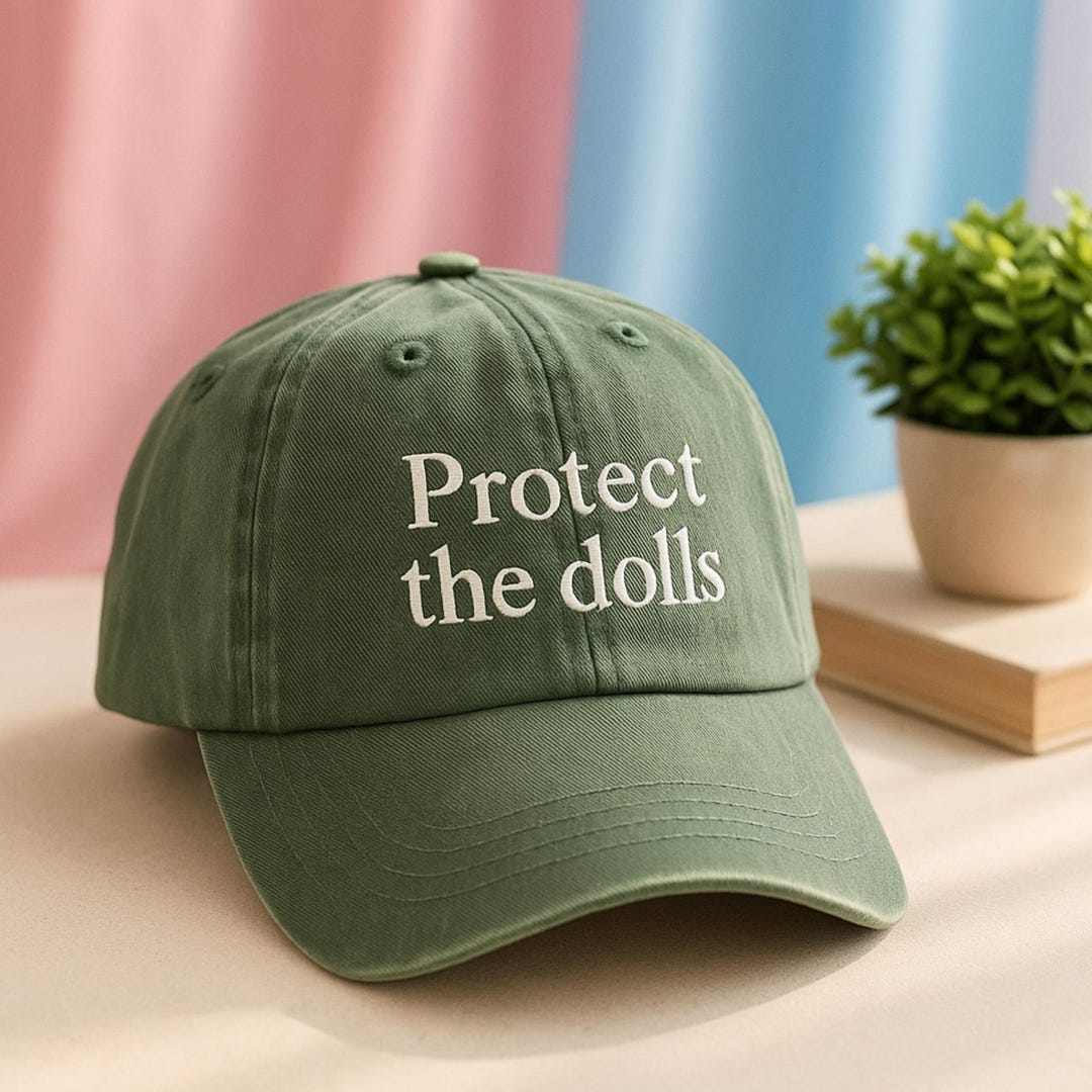 Embroidered Protect the Dolls Washed Hat, Feminist Baseball Dad Cap ...