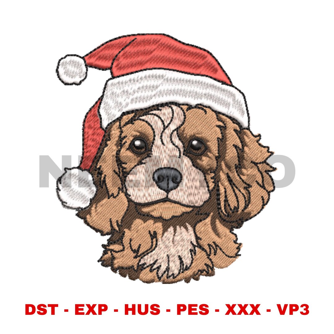 COCKAPOO Christmas Santa Hat Machine Embroidery Design, Christmas ...