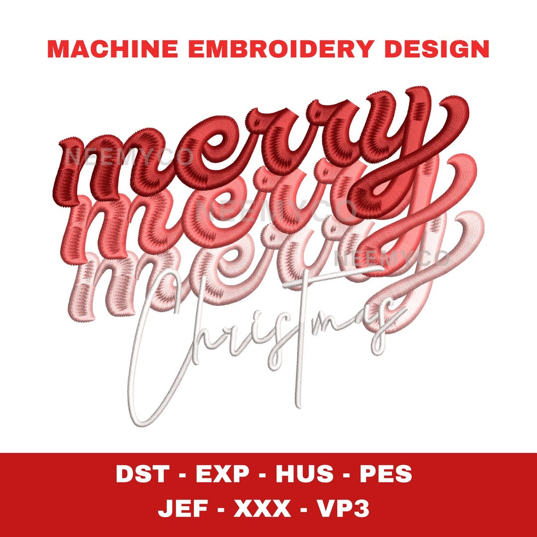 Merry Christmas Embroidery Design, Merry Christmas Embroidery Design ...