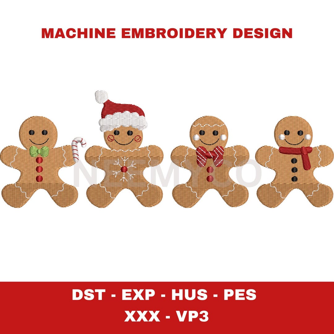 Christmas Gingerbread DST Embroidery Design, Gingerbread Machine ...