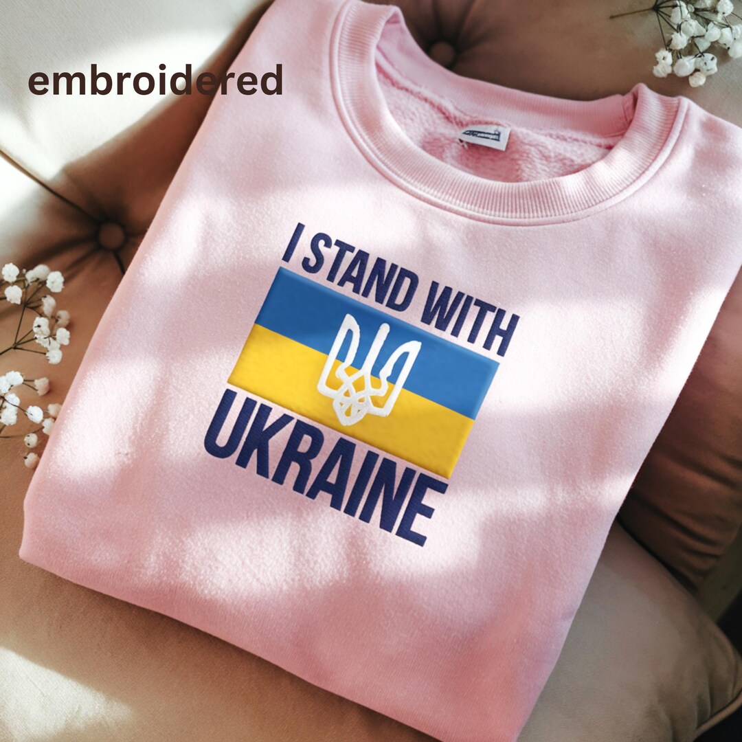 I Stand With Ukraine Embroidered Shirt, Ukraine Shirt, Pray for Ukraine ...
