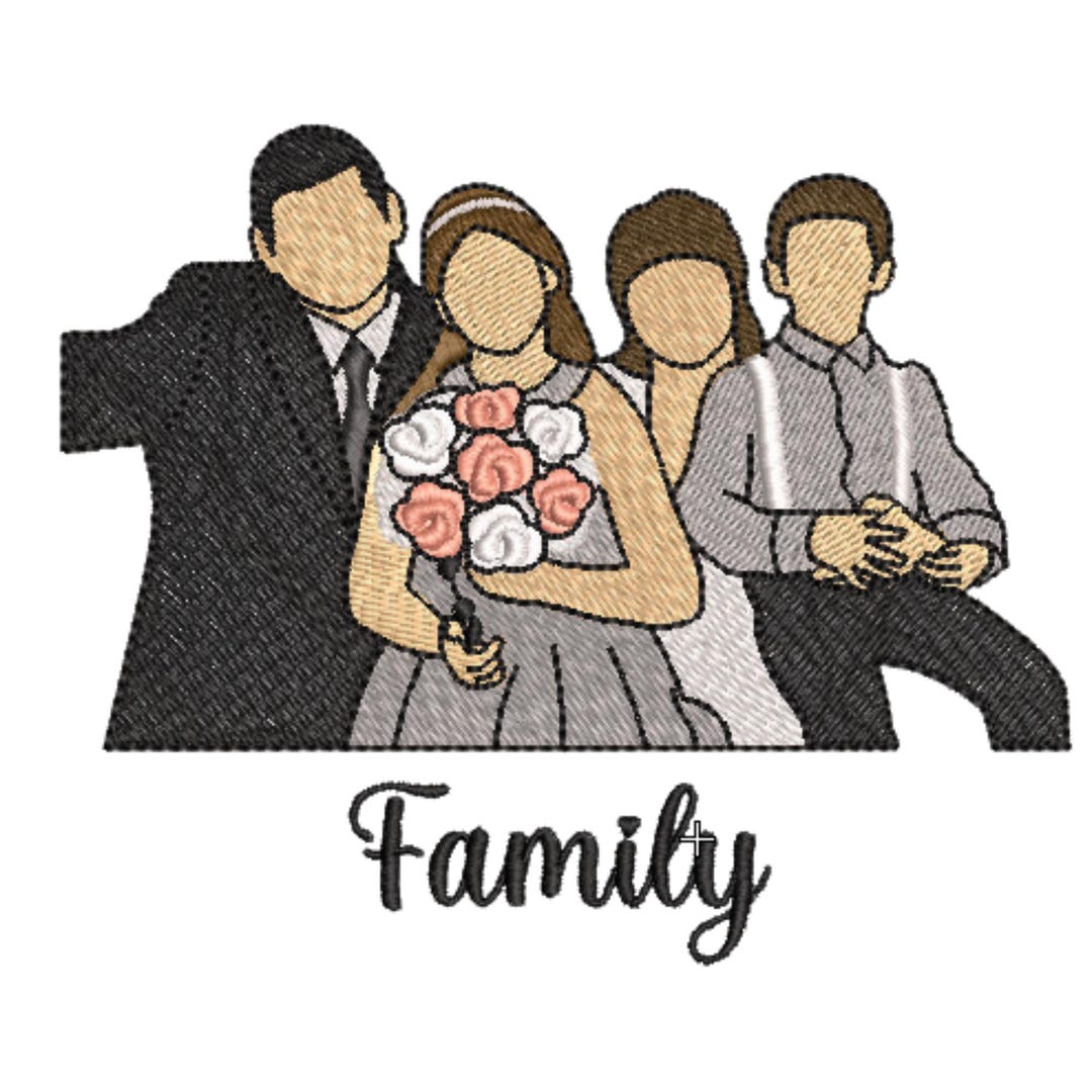 Personalized Family Portrait Embroidery Designing, Custom Digitizing ...