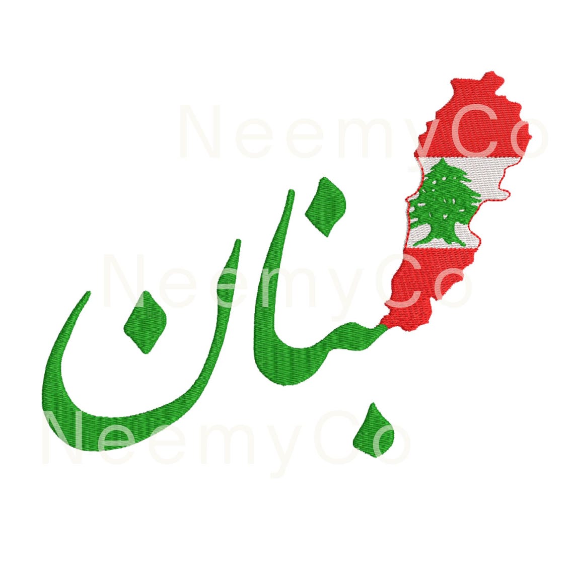 Lebanon Flag Map Embroidery File, Lebanon Flag Map Embroidery Files ...