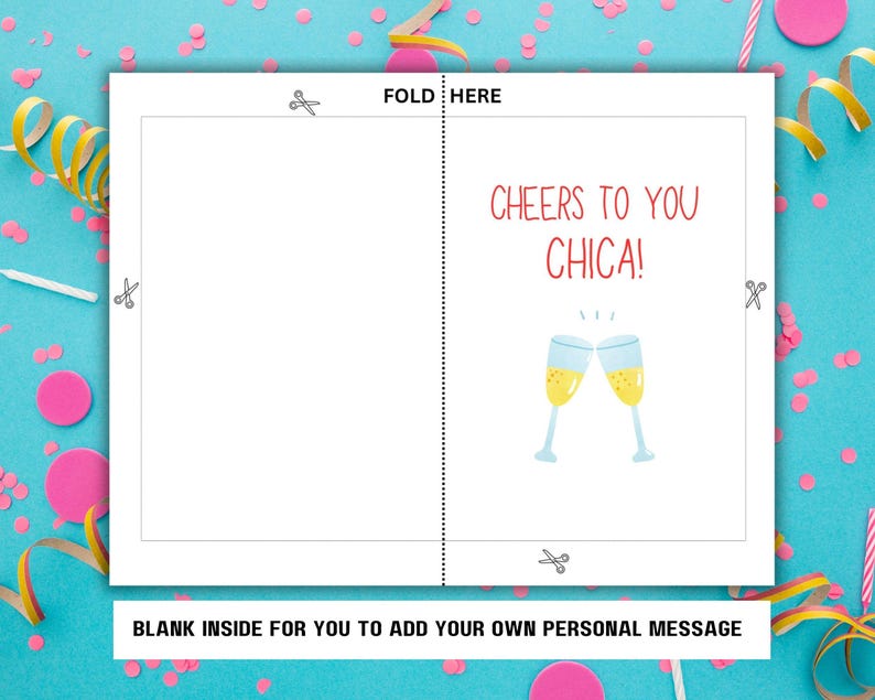 Happy Birthday Chica Card: Printable Bday Greeting (digital Download ...