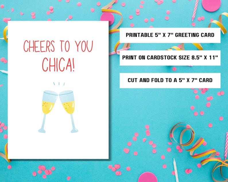 Happy Birthday Chica Card: Printable Bday Greeting (digital Download ...
