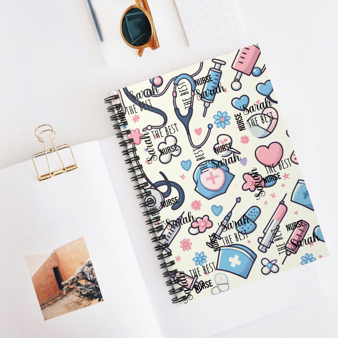 Spiral notebook for nurse, personalized notebook Ruled line, spiral ...