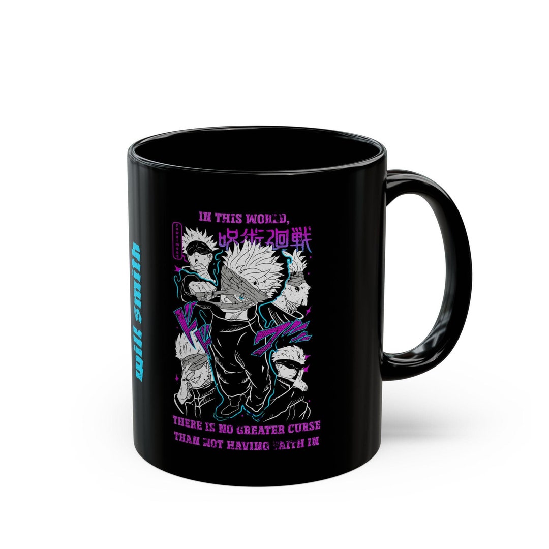 Satoru Gojo Inspiration and Power Black Mug ,gojo Self Confidence Mug ...